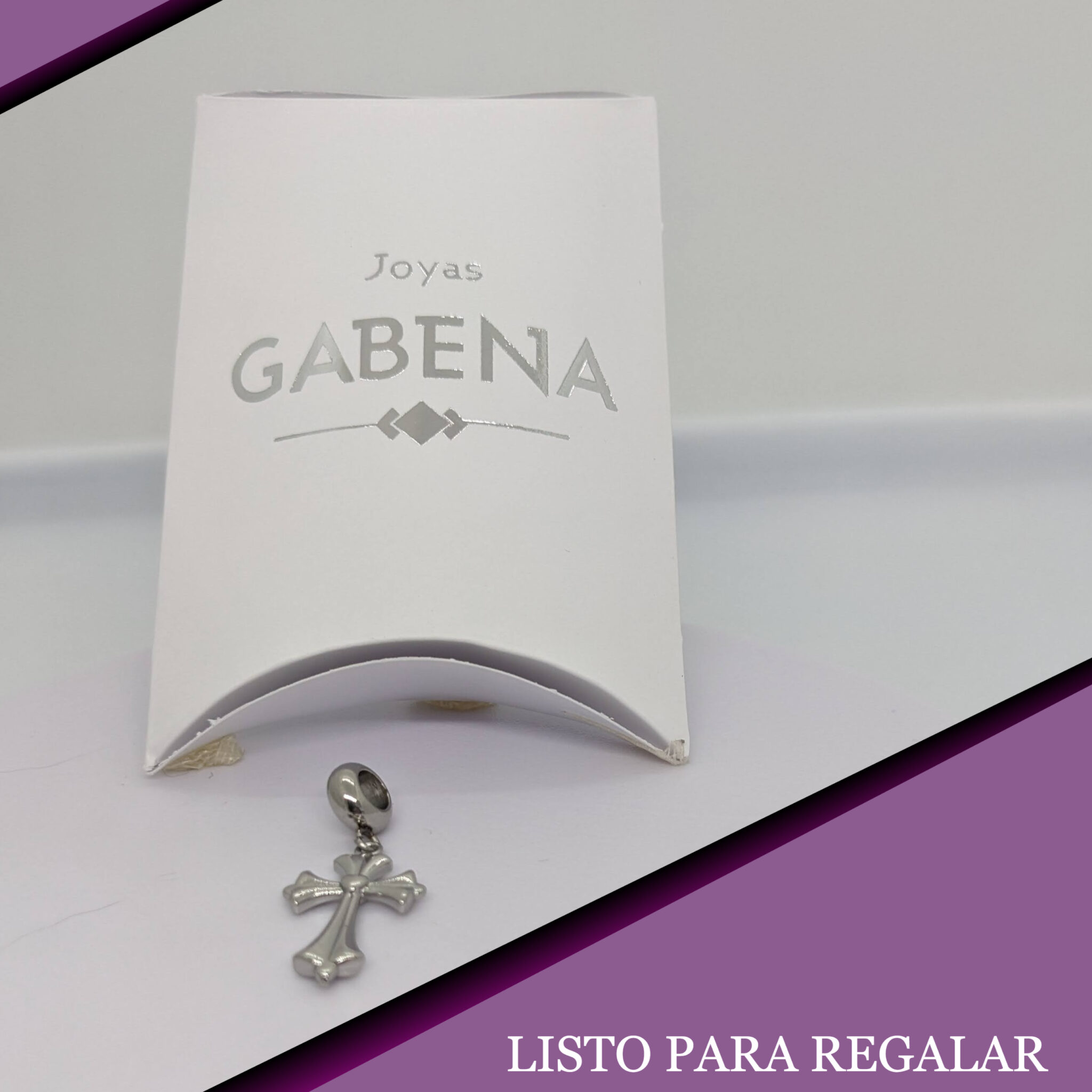Dije Charm Cruz Acero Quirúrgico - Joyas GABENA