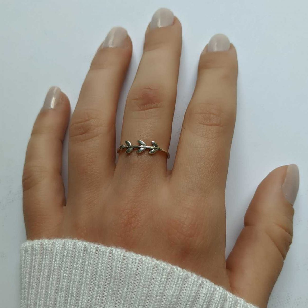 Anillo Rama con hojas Plata 925 - Joyas GABENA - Cuotas sin intrés