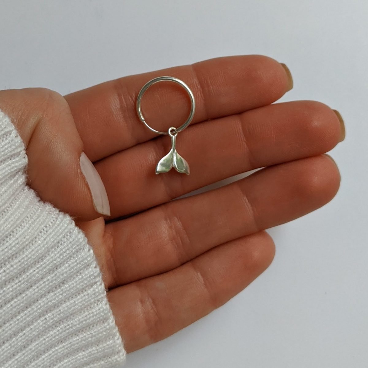 Aro con Cola de Ballena Solitario Plata 925 - Argolla - Joyas GABENA