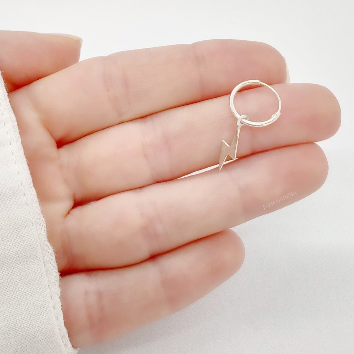 Aro Argolla Rayo Plata 925 - Solitario - Joyas GABENA