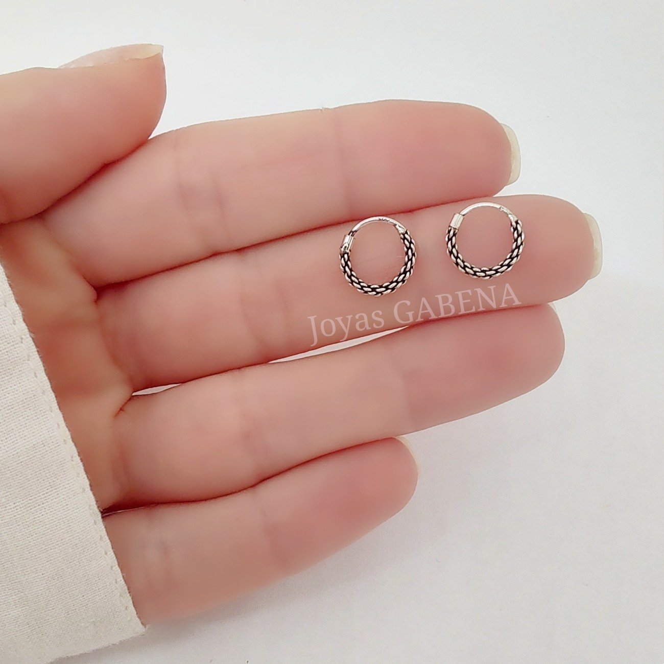Aros Trenza 10mm Plata 925 - Argollas - Joyas GABENA