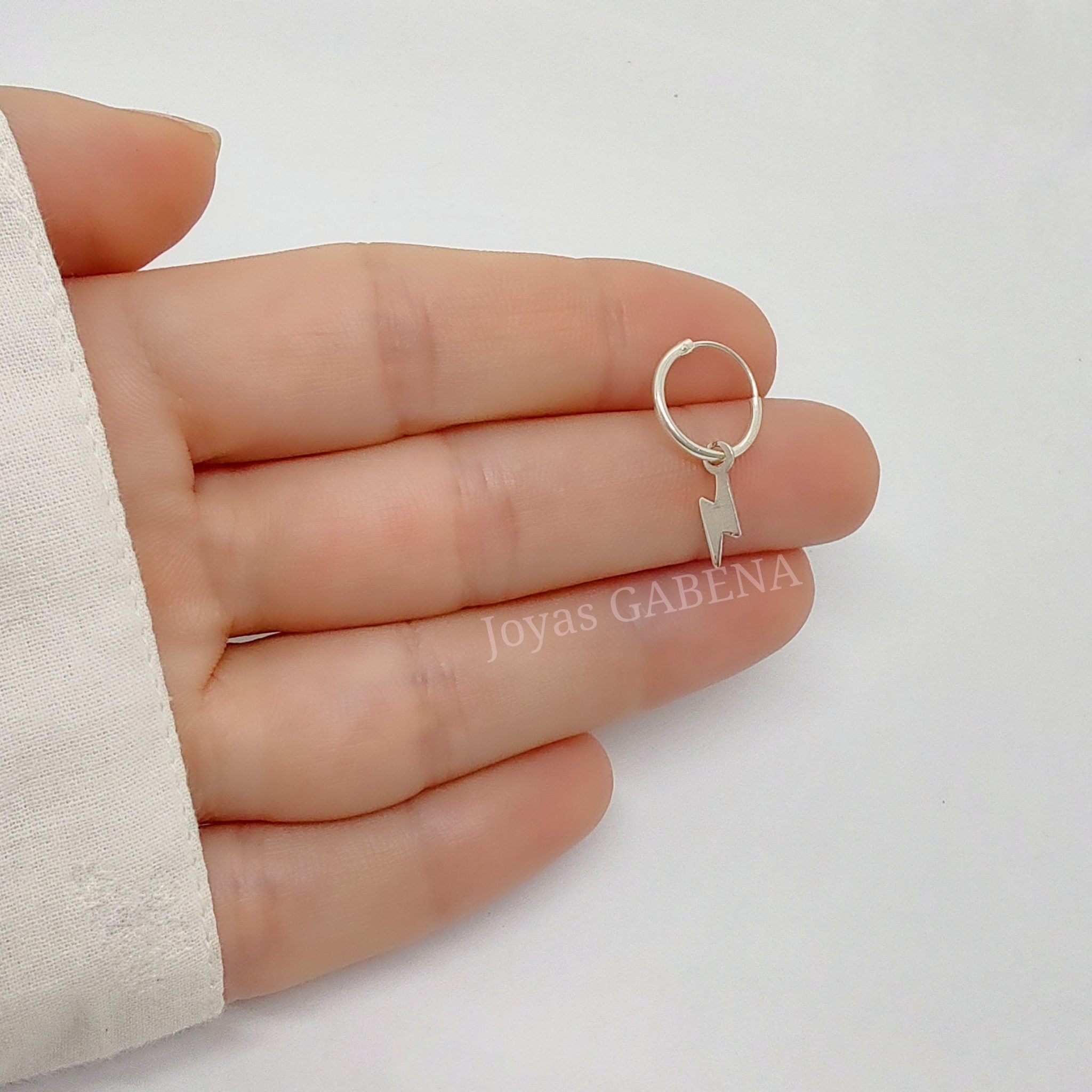 Aro Argolla Rayo Plata 925 - Solitario - Joyas GABENA