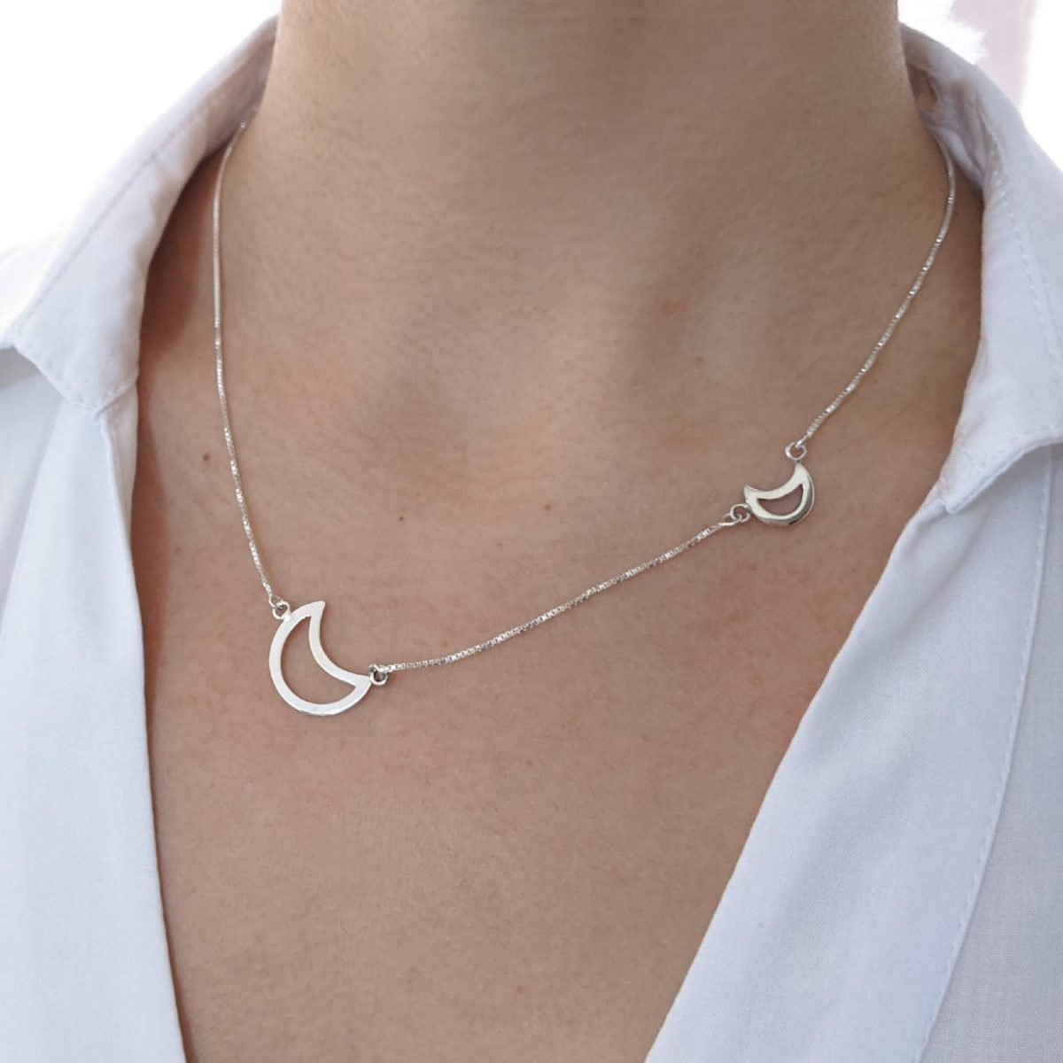 Collar luna con luna Plata 925 - Joyas GABENA - Cuotas sin interés