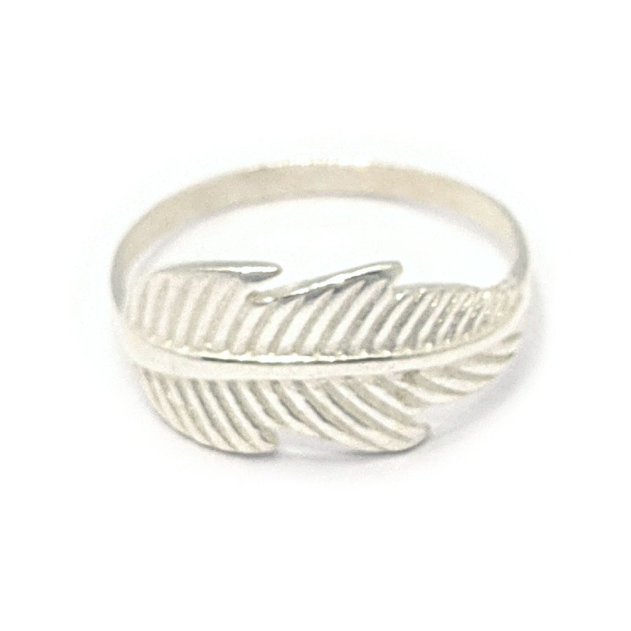 Anillo Pluma Grande Plata 925 - Joyas GABENA - Cuotas sin interés