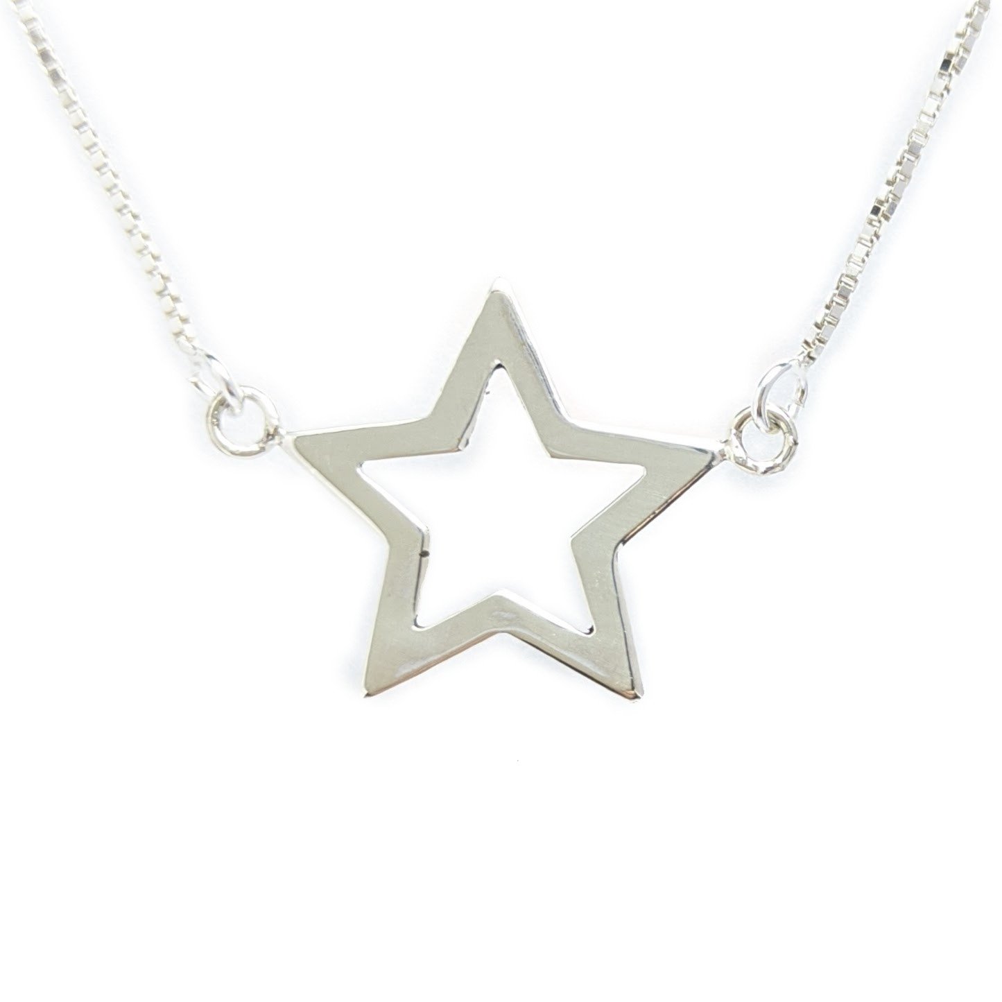 Collar Estrella Calada Plata 925 - Joyas GABENA - Cuotas sin interés