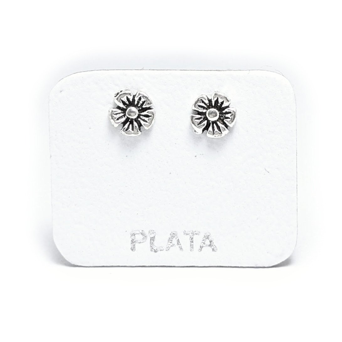 Aros Flor Plata 925 - Joyas GABENA - Cuotas sin interés