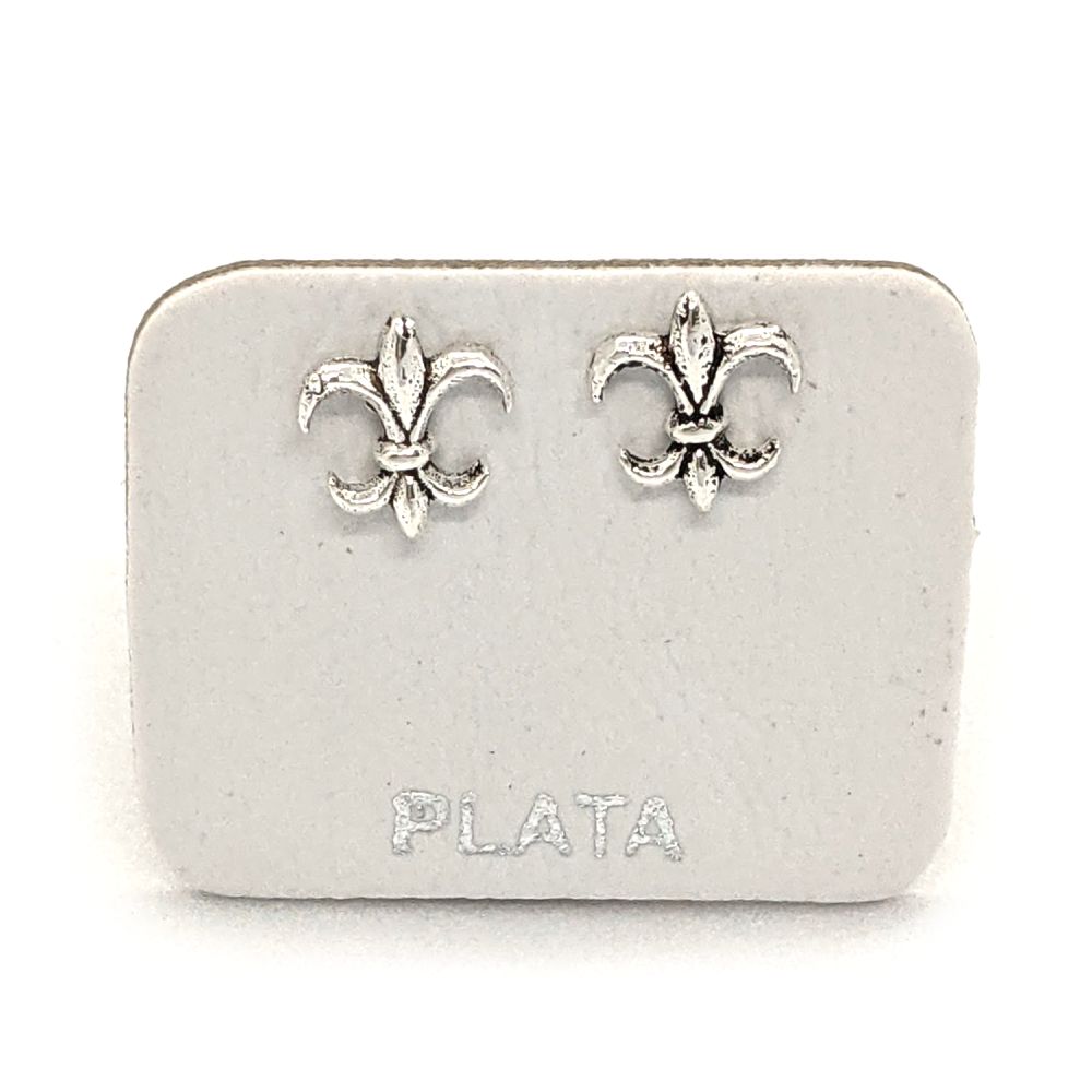 Aros Flor De Lis Plata 925 - Joyas GABENA - Cuotas sin interés