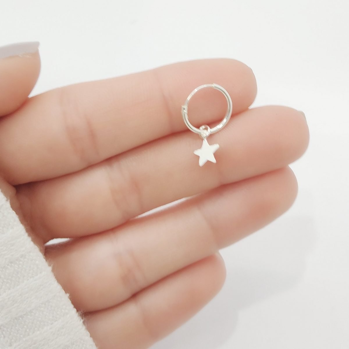 Aro Argolla Estrella Solitario Plata 925 - Joyas GABENA