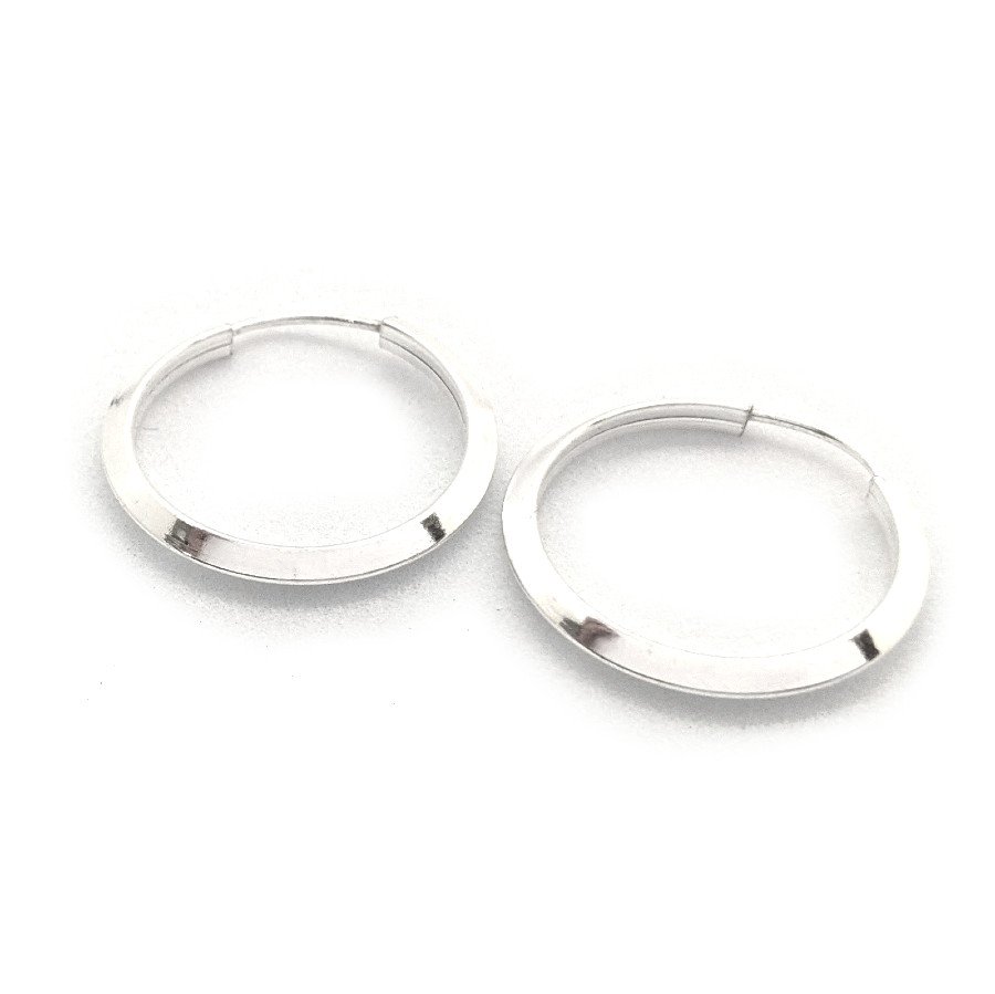 Aros Argollas Biseladas 23mm Plata 925 - Joyas GABENA