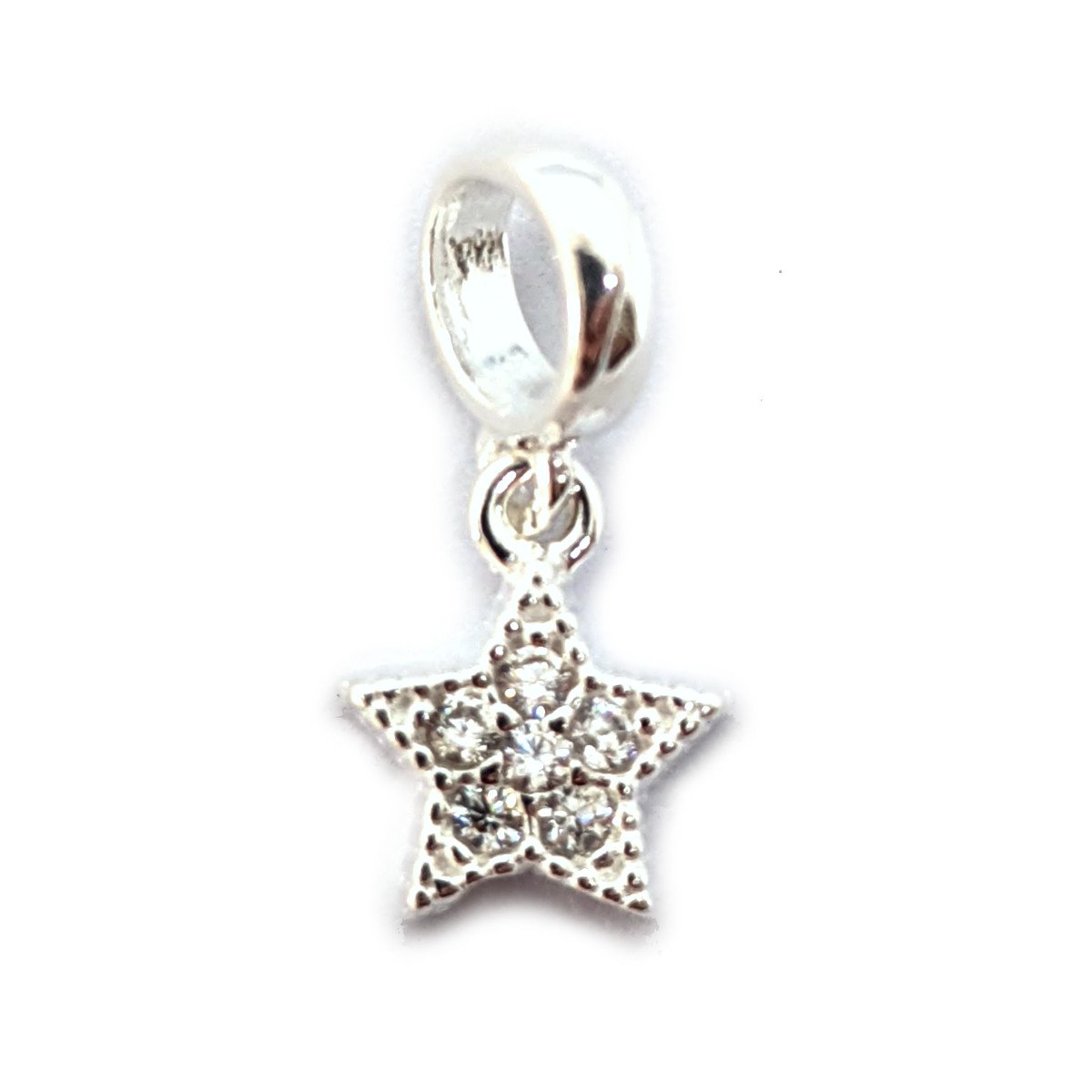 Dije Charm Estrella Cristales Plata 925 - Joyas GABENA