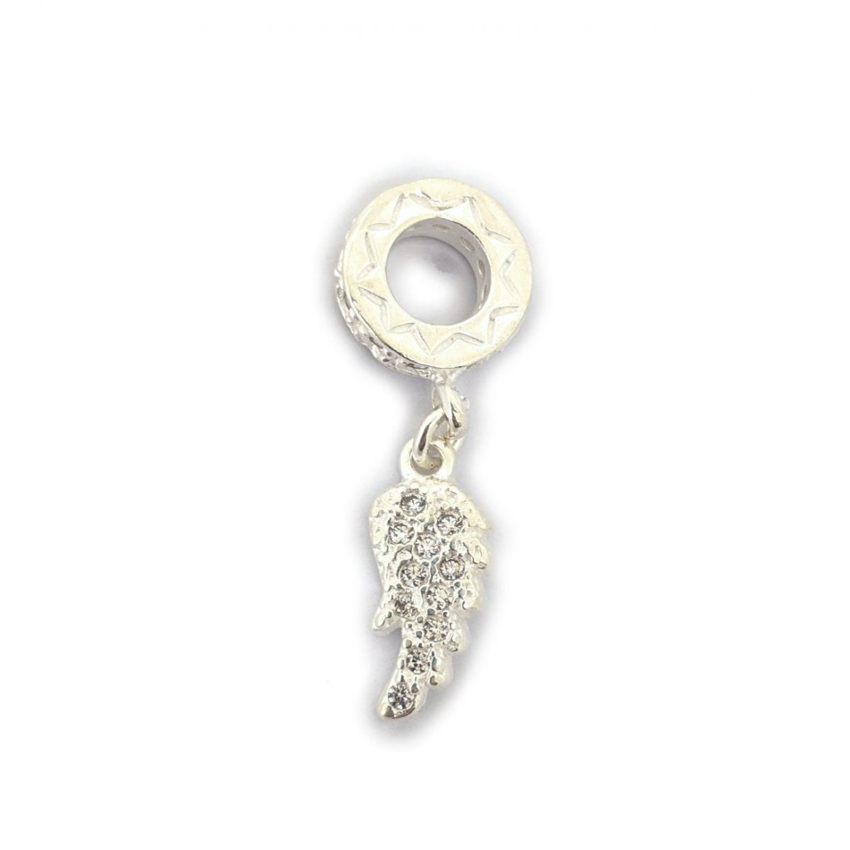 Dije Charm Ala Cristal Plata 925 - Joyas GABENA