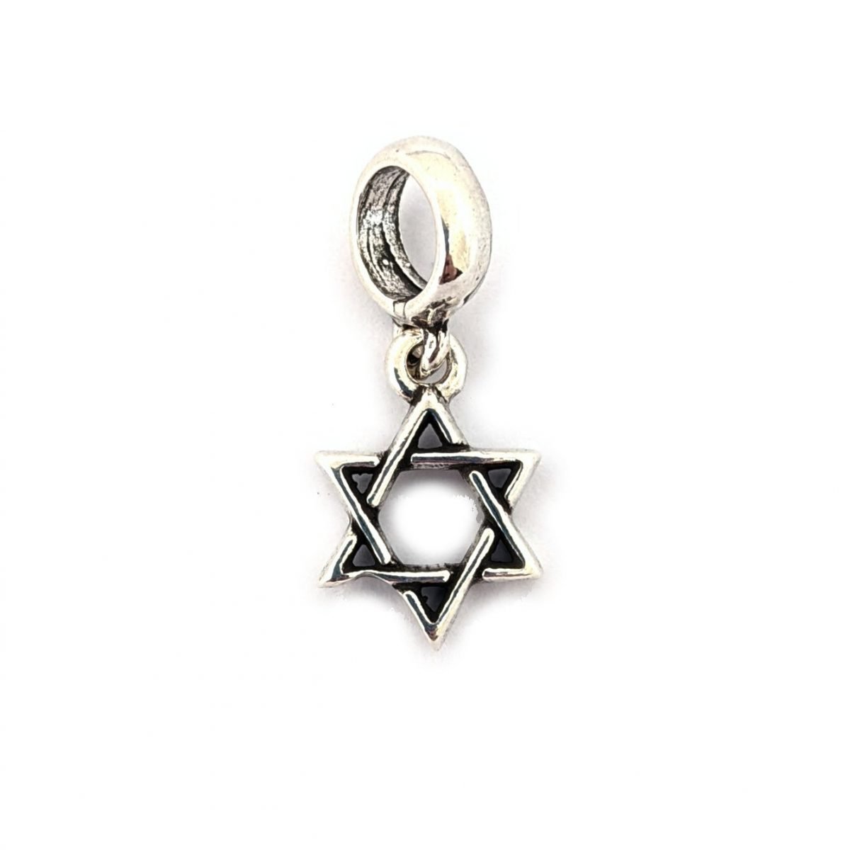 Dije Charm Estrella De David Plata 925 - Joyas GABENA