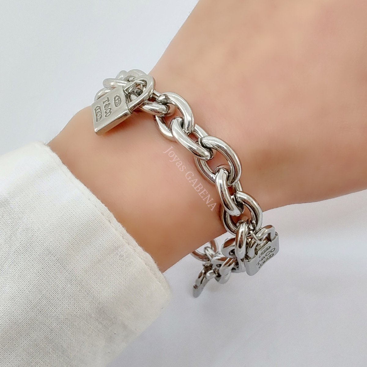 Pulsera Candados Acero Quirúrgico - Joyas GABENA