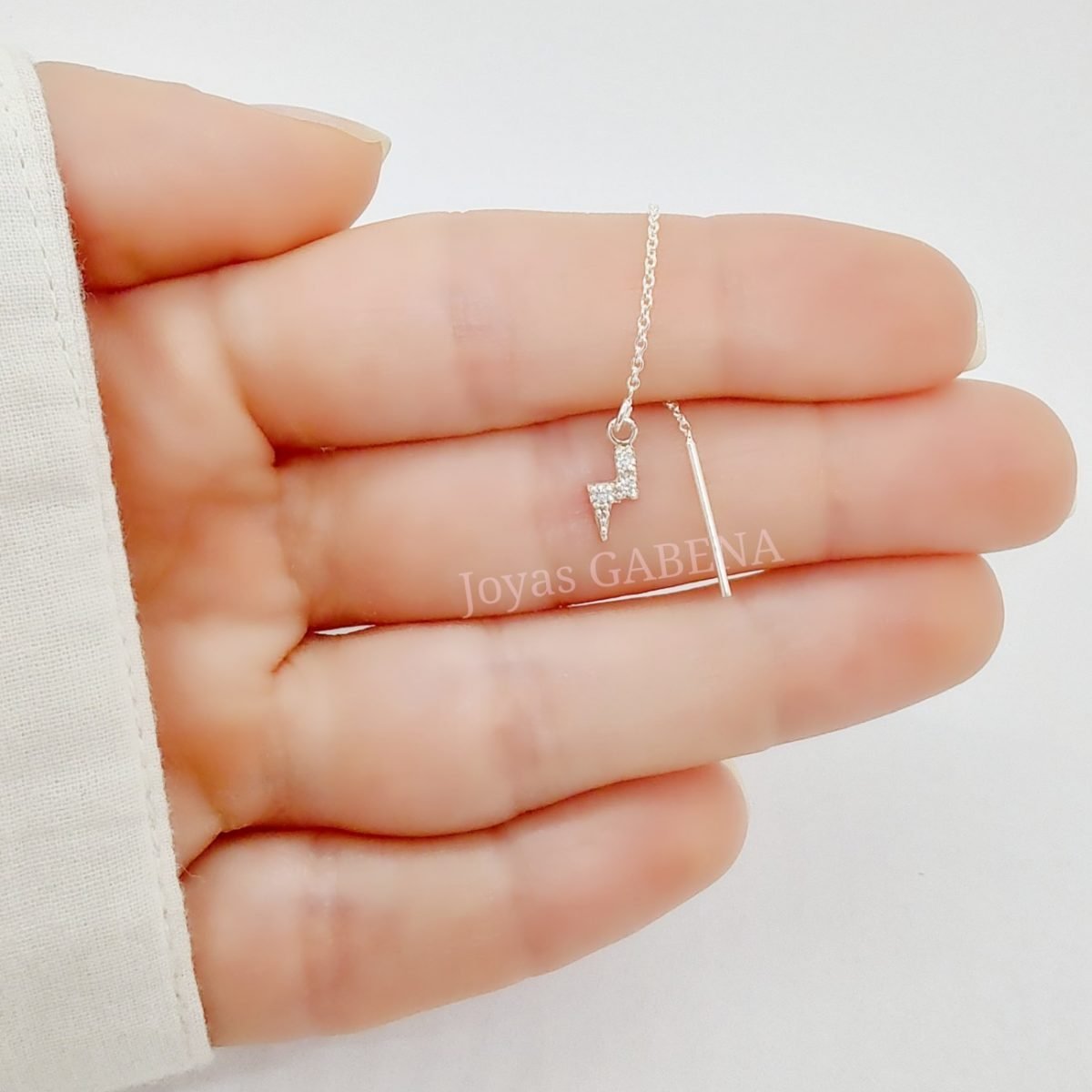 Aro Colgante Cadena Rayo Plata 925 - Joyas GABENA