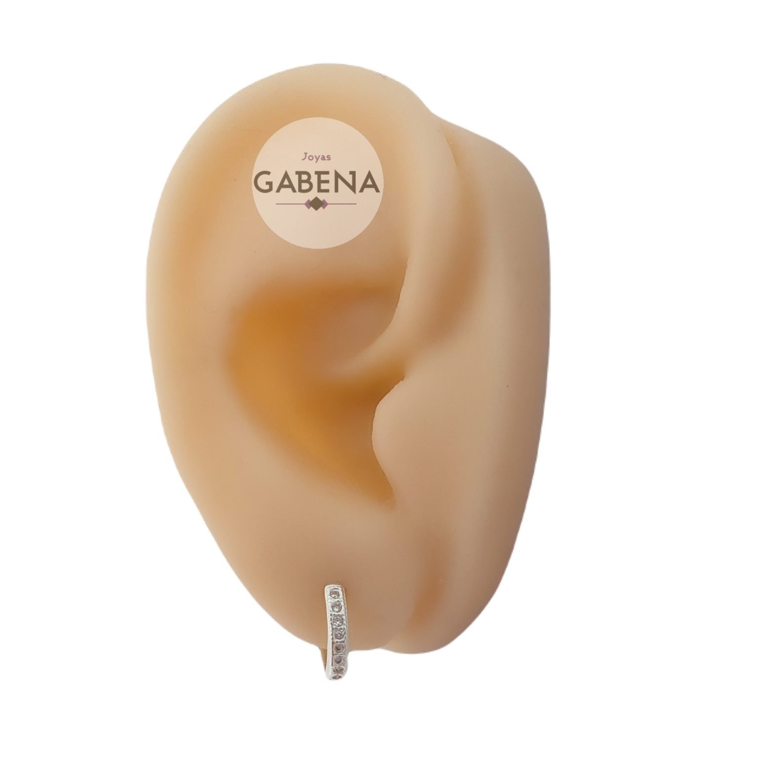 Aros Huggies Mini Cristales 11mm Plata 925 - Joyas GABENA