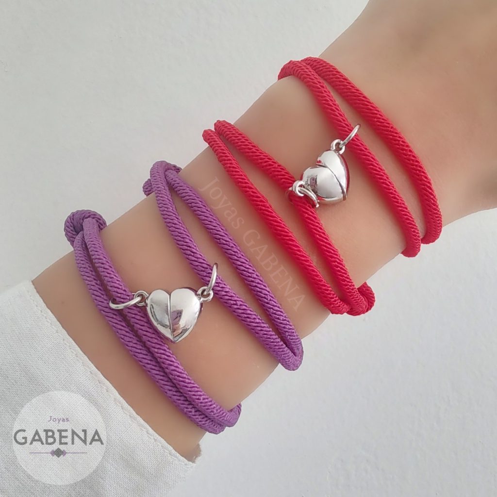 Pulsera Para Parejas Corazón Imantado 2 En 1 - Joyas GABENA