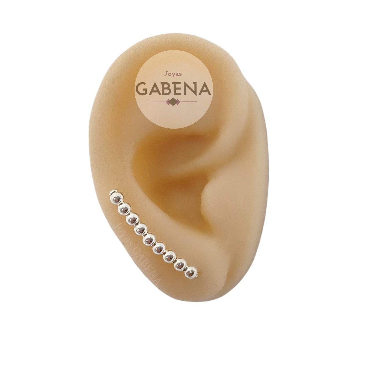 Aros Trepadores Bolitas Plata 925 - Joyas GABENA